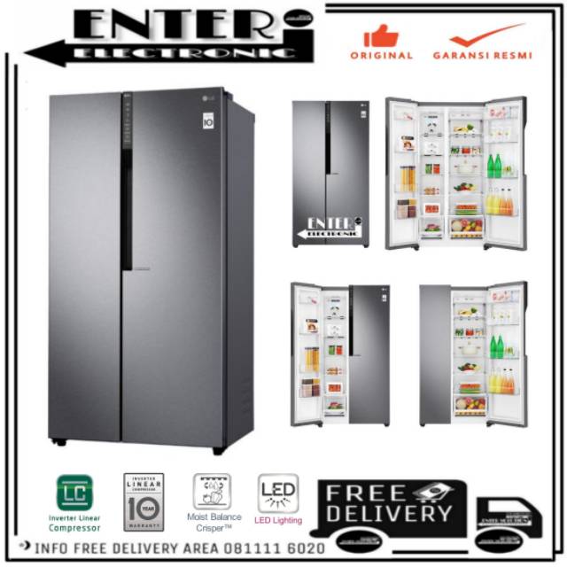 Jual LG GCB247KQDV - LG LEMARI ES 2 PINTU SIDE BY SIDE INVERTER LINEAR REFRIGERATOR LG GC ...