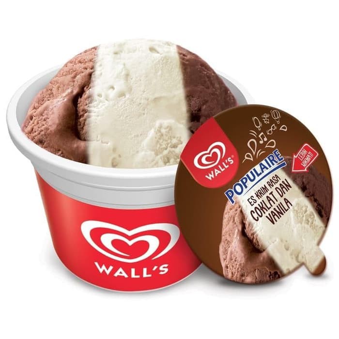 Jual Walls Es Krim Populaire Chocolate Vanilla 90ml | Shopee Indonesia