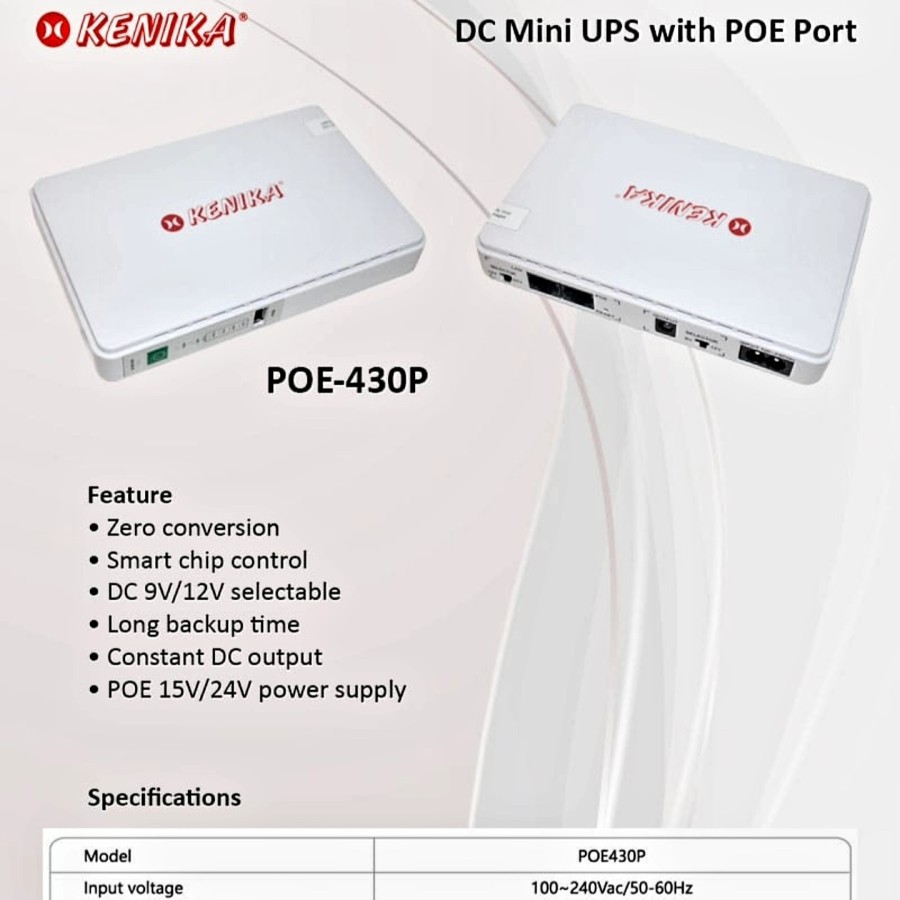 Jual Kenika Mini DC UPS POE 430 P | Shopee Indonesia