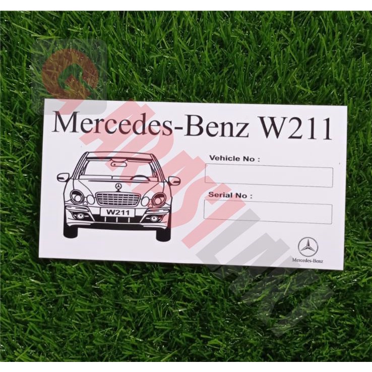 Jual STICKER MERCEDES-BENZ W211 BARCODE TEMPEL DALAM KACA | Shopee ...