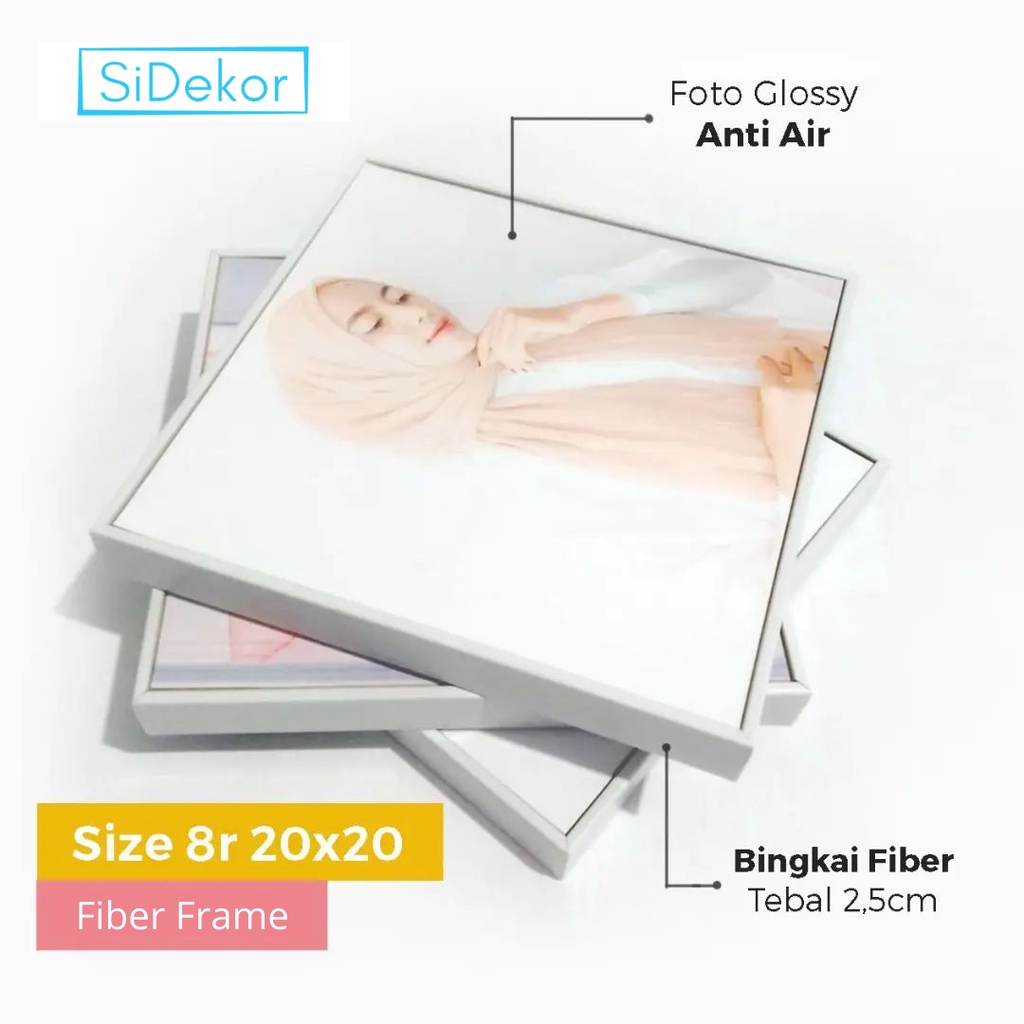 Jual Sidekor Cetak Foto + Fiber Frame 8R (20x20 CM) | Shopee Indonesia