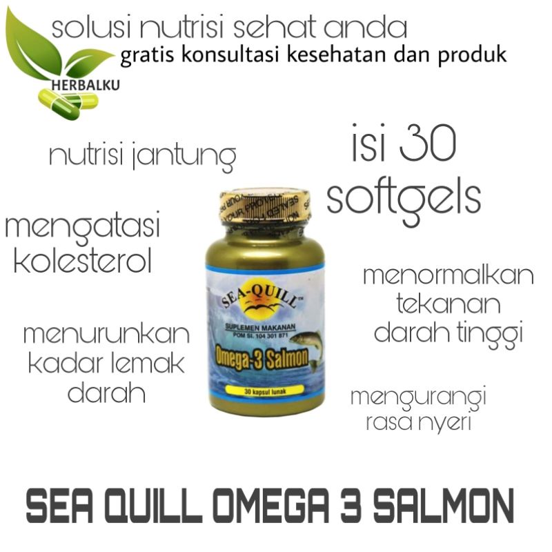 Jual SEA-QUILL SEAQUILL SEA QUILL OMEGA 3 SALMON FISH OIL KOLESTEROL ...