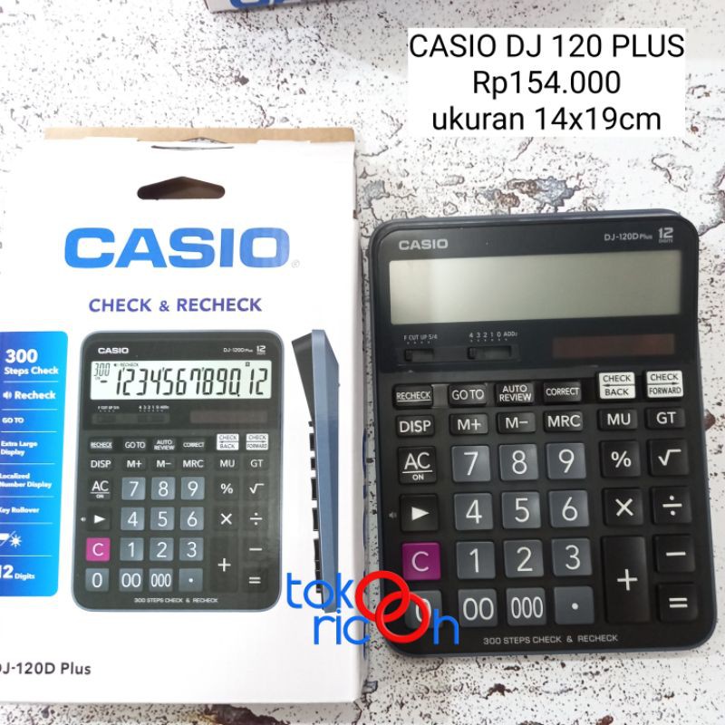 Jual (Toko Ricoh) CASIO DJ 120 D Plus Calculator Kalkulator. | Shopee ...