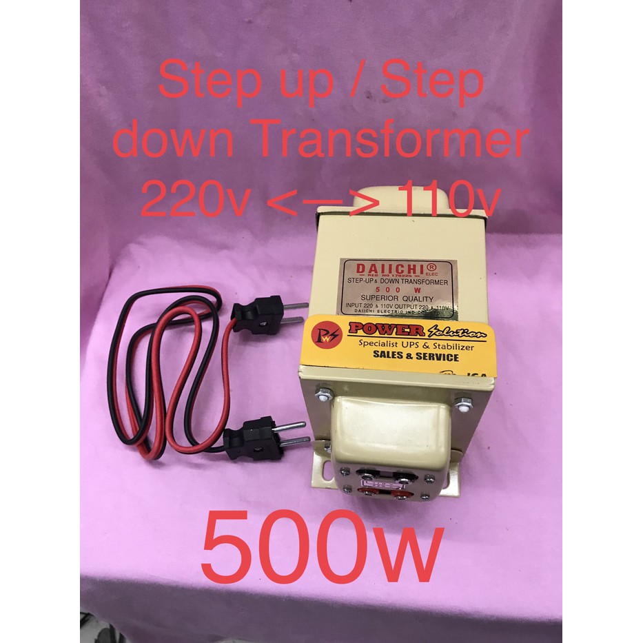 Jual STEP UP & DOWN 220V / 110V TRANSFORMER DAIICHI 500W | Shopee Indonesia