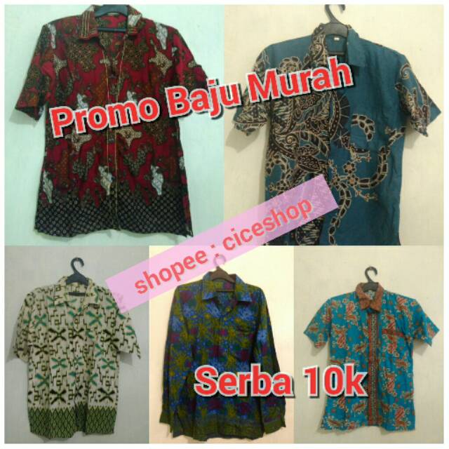 Jual Baju serba sepuluh ribu Batik Cowok / Batik pria | Shopee Indonesia