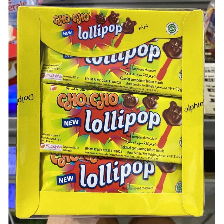 Jual Cho cho lollipop coklat/ strawberry stik 1 box isi 24pcs | Shopee ...