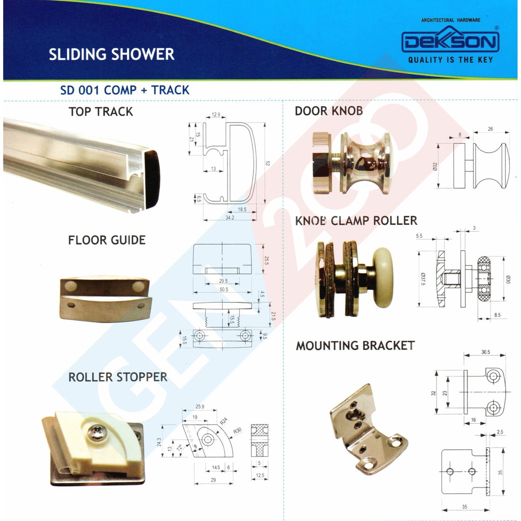 Jual Rel Sliding Track Pintu Kaca Shower Screen Dekkson Sliding Shower ...