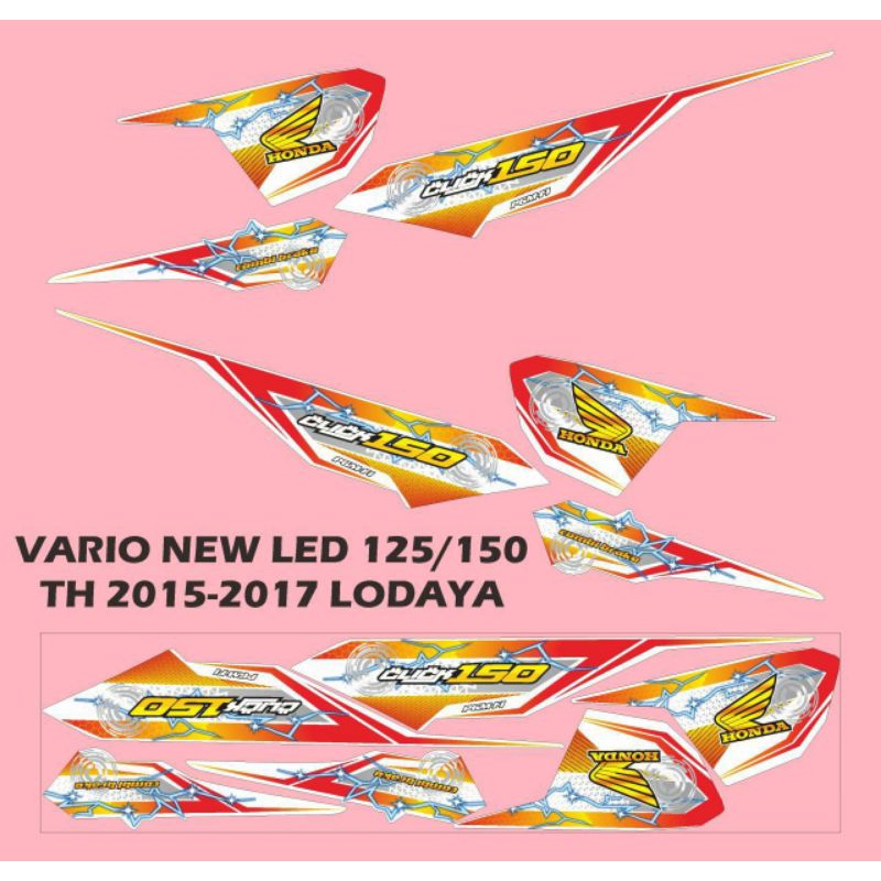 Jual stiker striping decal variasi vario new led 125/150 th 2015-2017 LODAYA | Shopee Indonesia