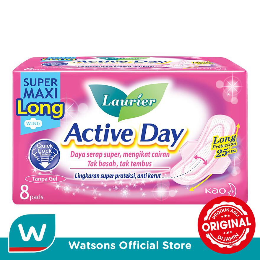 Jual Laurier Active Day Super Maxi Long Wing 8's | Shopee Indonesia
