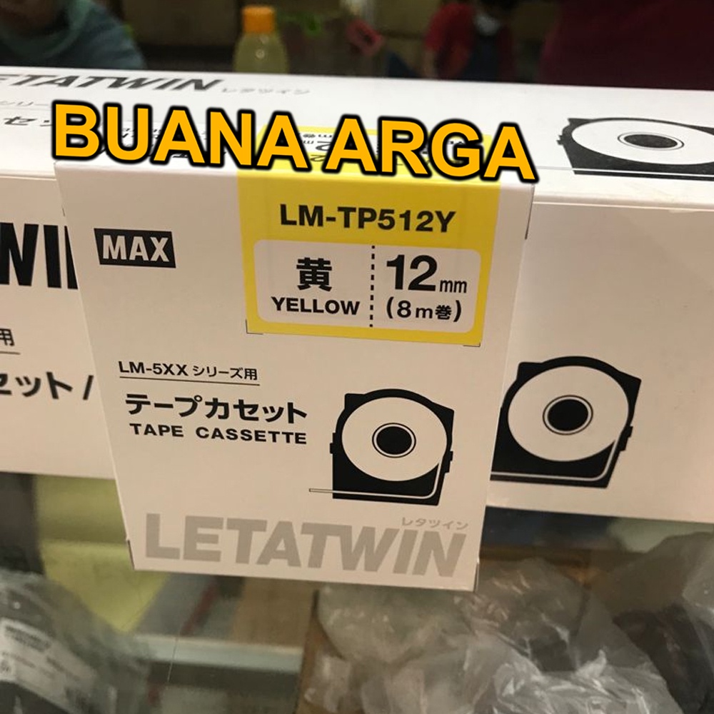 Jual Tape Label Letatwin Max LM-TP512 Kuning / Putih untuk LM-550A LM ...