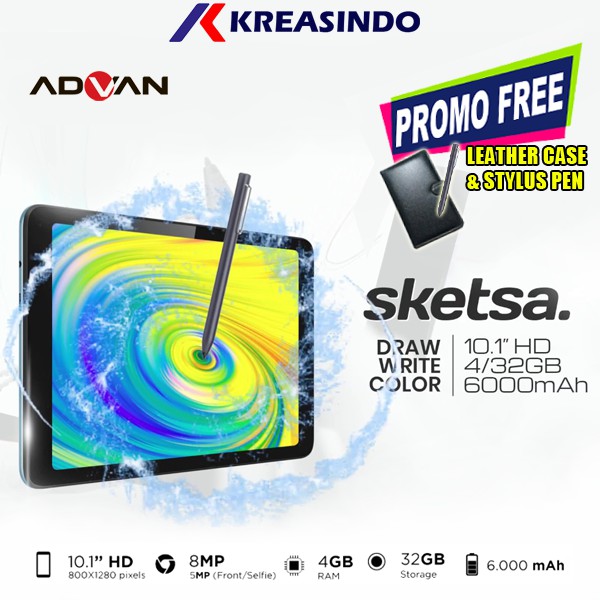 Jual Advan Tablet Sketsa 10 inch 4/32 Ram 4gb Rom 32gb Garansi Resmi ...