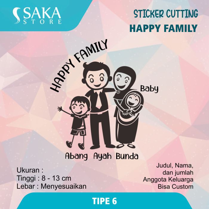Jual Sticker Happy Family / Stiker Keluarga Cutting | Shopee Indonesia