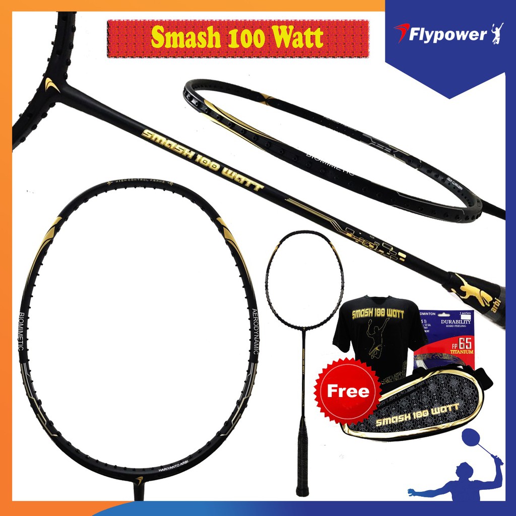Jual FLYPOWER SMASH 100 WATT RAKET BADMINTON ORIGINAL | Shopee Indonesia