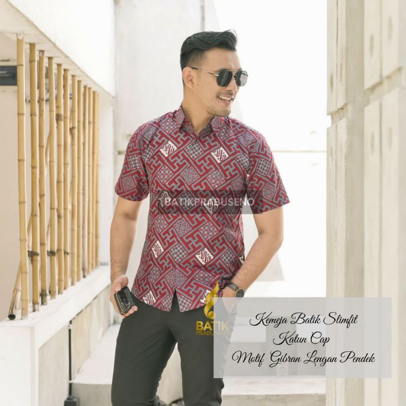 Jual Gibran Kemeja Atasan Batik Pria Prabuseno Original Batik Katun Cap ...