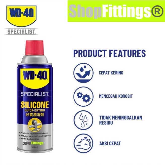 Jual WD 40 Pelumas Silicon Spray WD40 Silicone Lubricant Multi Use Non food Grade | Shopee Indonesia