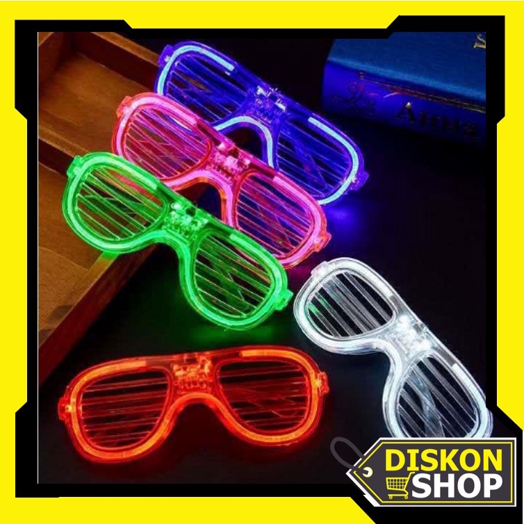 Jual Diskon Shop - F5485 Kacamata Lampu Neon LED / Kacamata DJ ...