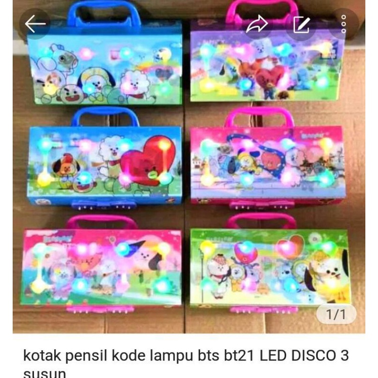 Jual kotak pencil lampu bts BT 21/ kotak pencil LED | Shopee Indonesia