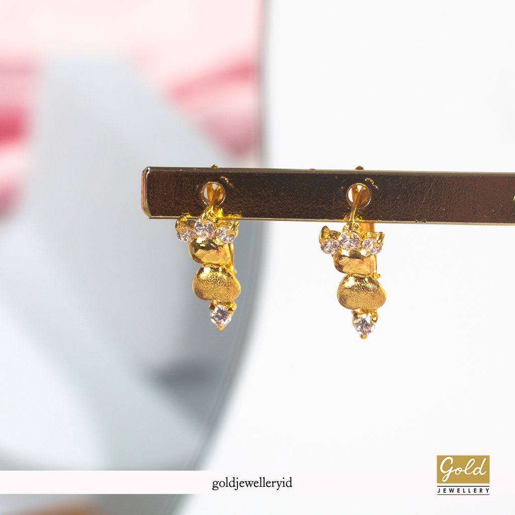 Jual Anting emas kuning 700 16k - X703092200 - model bunga tumpuk ...