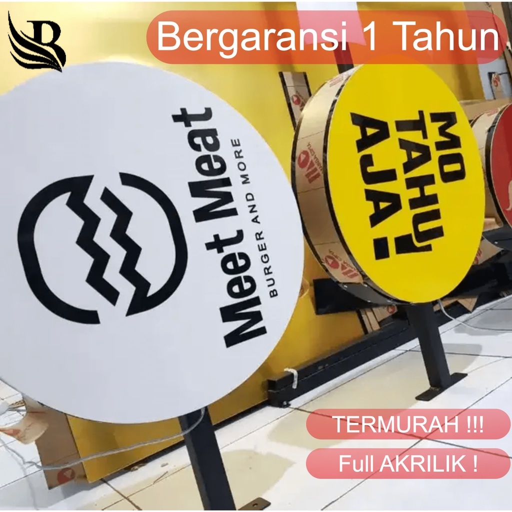 Jual Neon Box Bulat/Kotak Dua sisi neonbox 2 SISI PREMIUM | Shopee ...