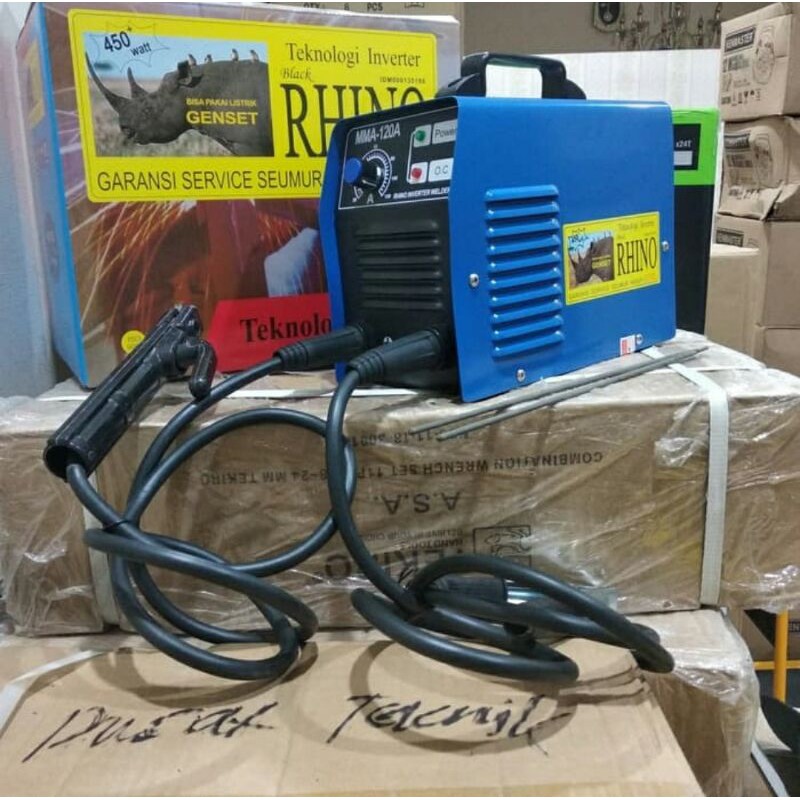 Jual Mesin Las Trafo/Las Listrik 450 watt Rhino Biru 120 A | Shopee ...