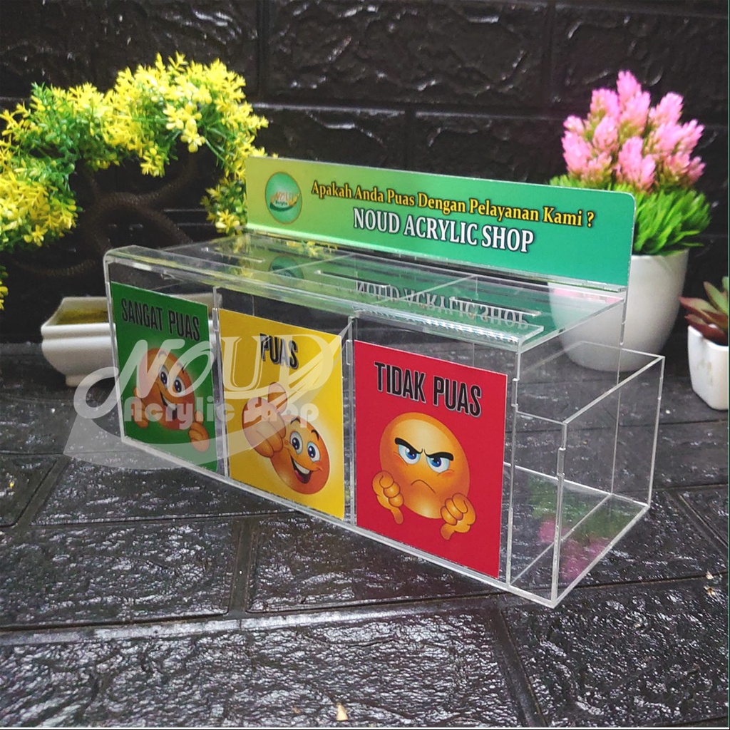 Jual Kotak Saran Acrylic Akrilik 3 Kotak Keren | Shopee Indonesia