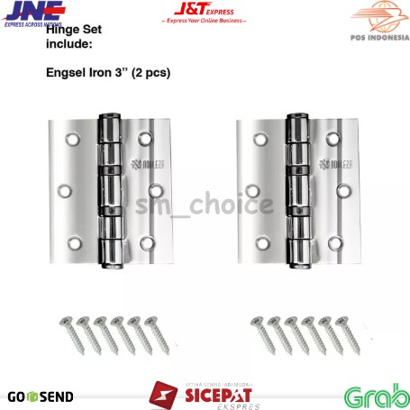 Jual NObleza Door Hinge Iron 3" Inch Engsel Pintu Jendela Chrome ...
