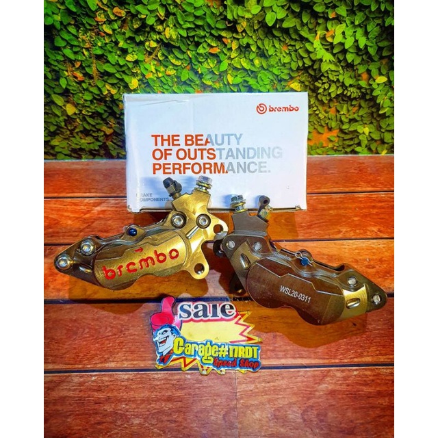 Jual Kaliper Brembo Big 4 Pot 4 Piston 1 Pin Axial Kanan CNC Brown Universal Sesuaikan breaket ...