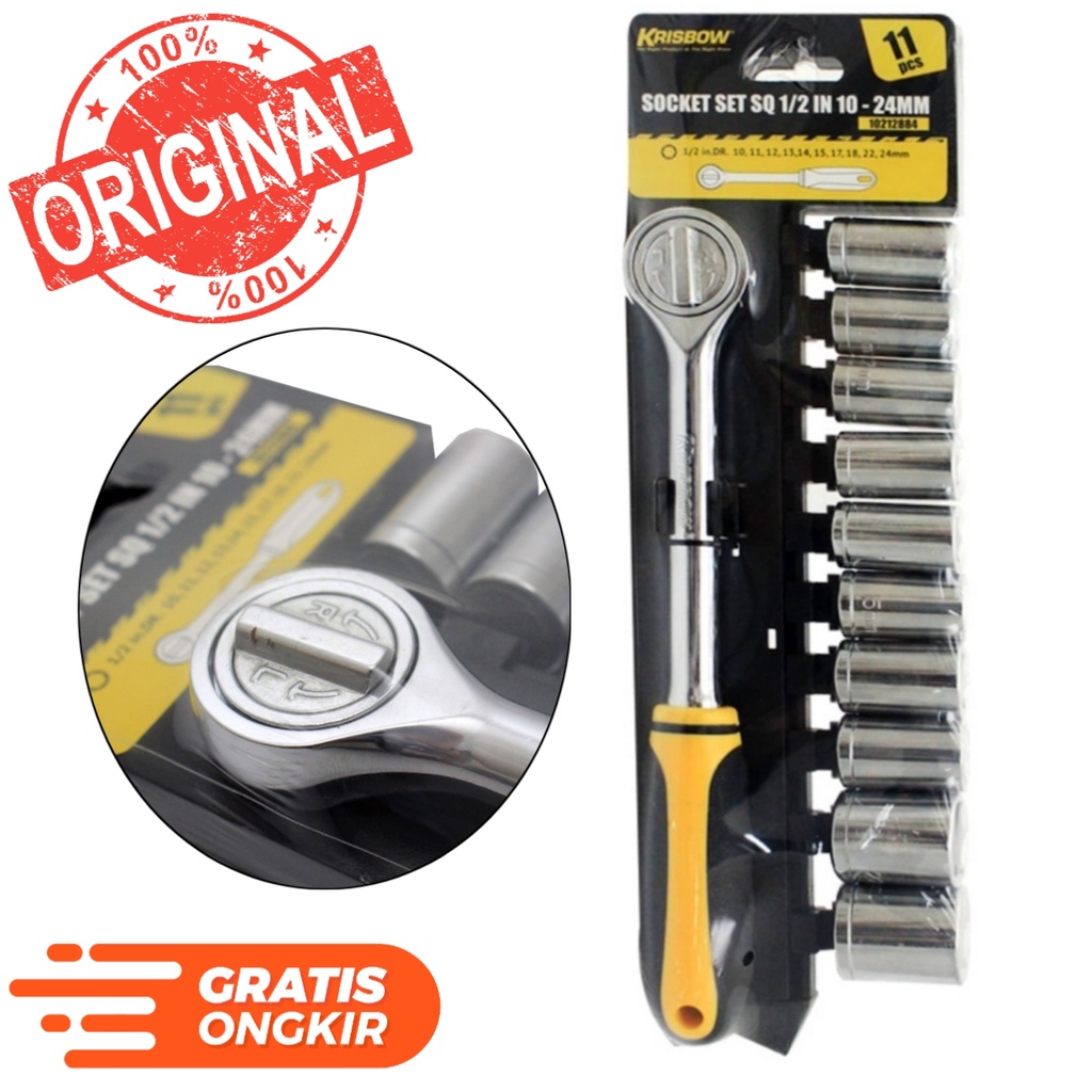 Jual Krisbow Set 11 Pcs Kunci Sok Sq 1/2 Inci 10-24mm Lrsos11 | Shopee ...