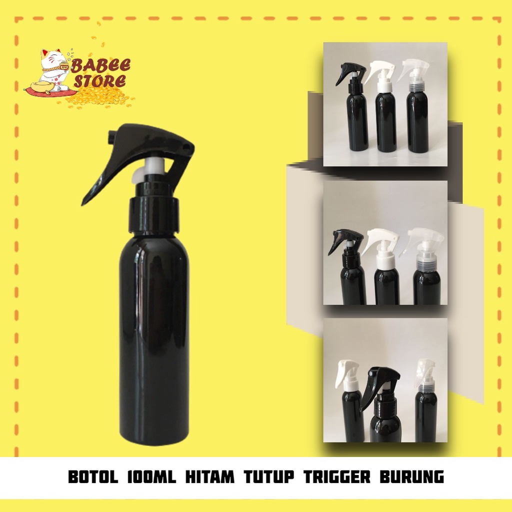 Jual BABEE - BOTOL 100ML HITAM TUTUP SPRAY TRIGGER BURUNG N24 / BOTOL SPRAY TRIGGER 100ML HITAM ...