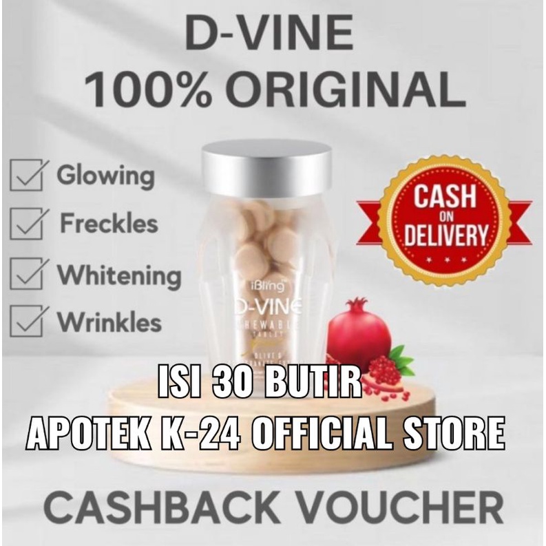 Jual (COD) D Vine Candy Collagen 30 Tablet Asli Herbal D-Vine Asli ...