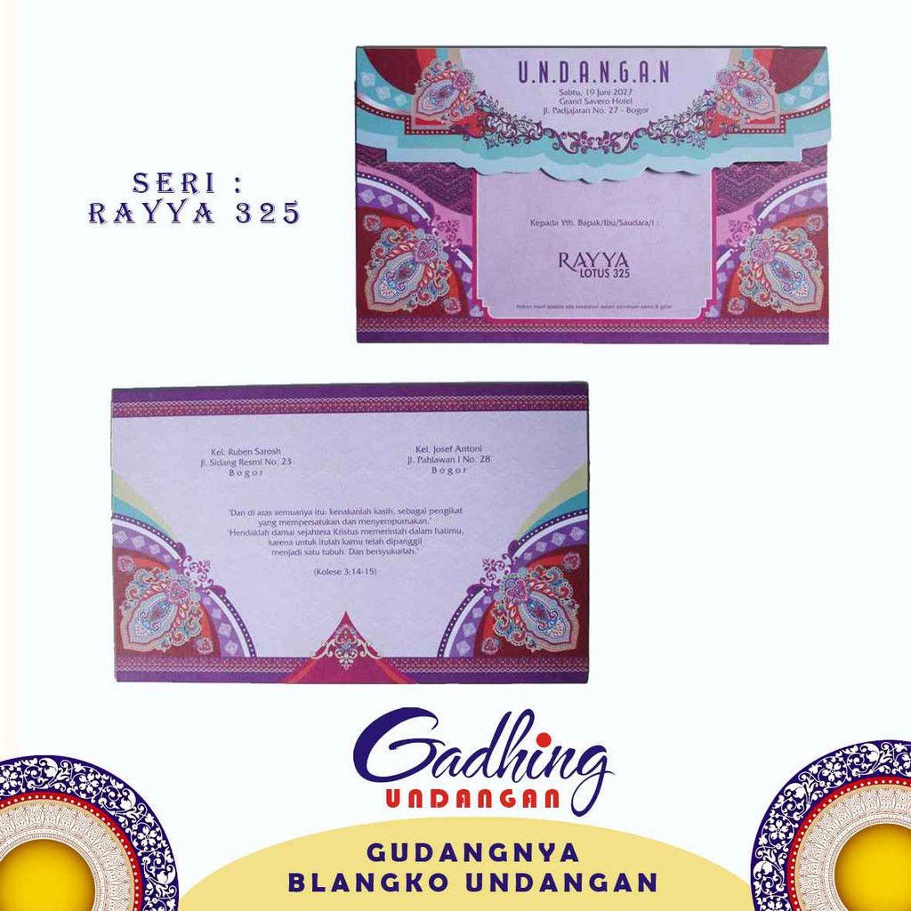 Jual Blangko Undangan RAYYA 325 Harga Murah isi 100 Lembar | Shopee ...