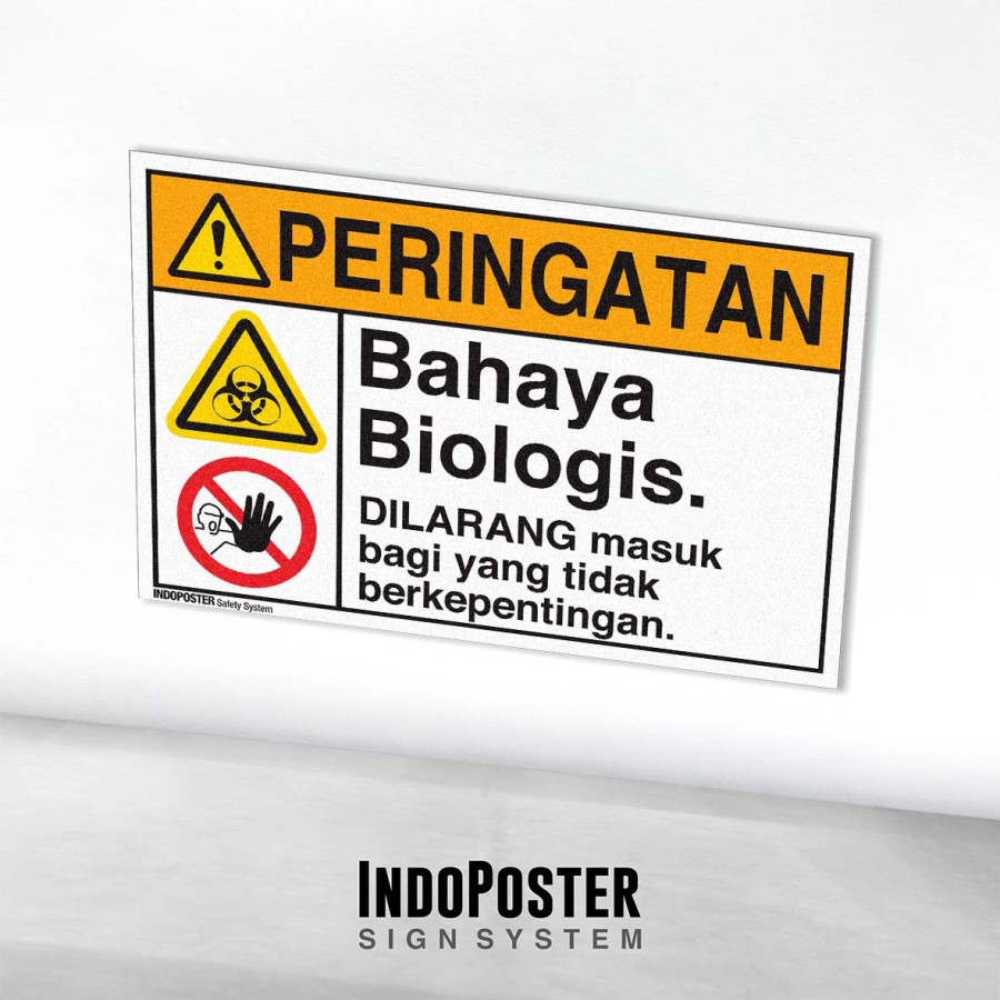 Jual Stiker Safety Sign Rambu K3 ANSI Bahaya Biologis Biohazard ...