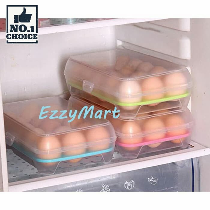 Jual Tempat / Box Telur 15 lubang / sekat - Egg Box Kotak Penyimpanan ...