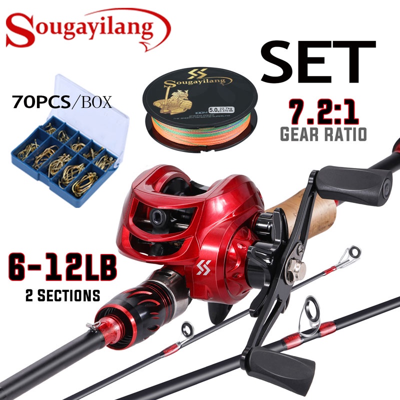 Jual Sougayilang Pancing Set 1.65m/1.8m/2.1m Joran Pancing Carbon Joran Casting Dan Reel Pancing ...