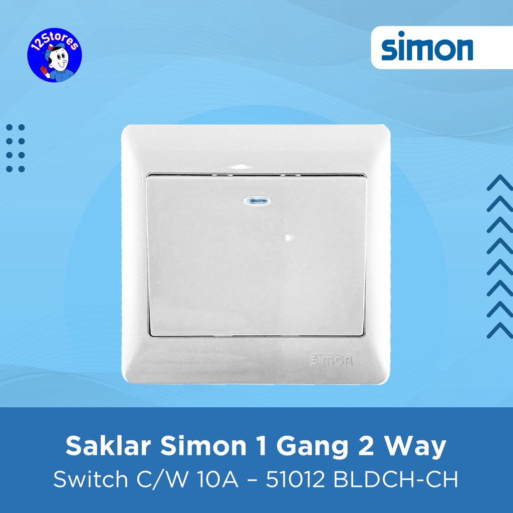 Jual Saklar Simon 1 Gang 2 Way Switch C/W 10A – 51012 BLDCH-CH | Shopee ...
