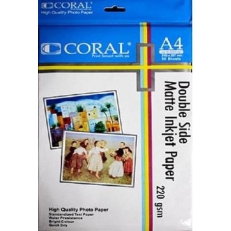 Jual Coral - Double Sided Matte Inkjet Paper 220 GSM | Shopee Indonesia