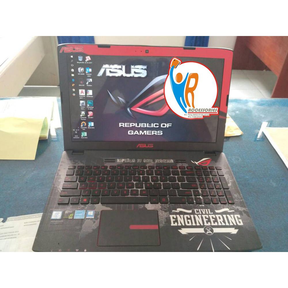 Jual Original Garskin Laptop Full Body Asus ROG GL552 Series -Bisa Custom Gambar- Free Garskin ...