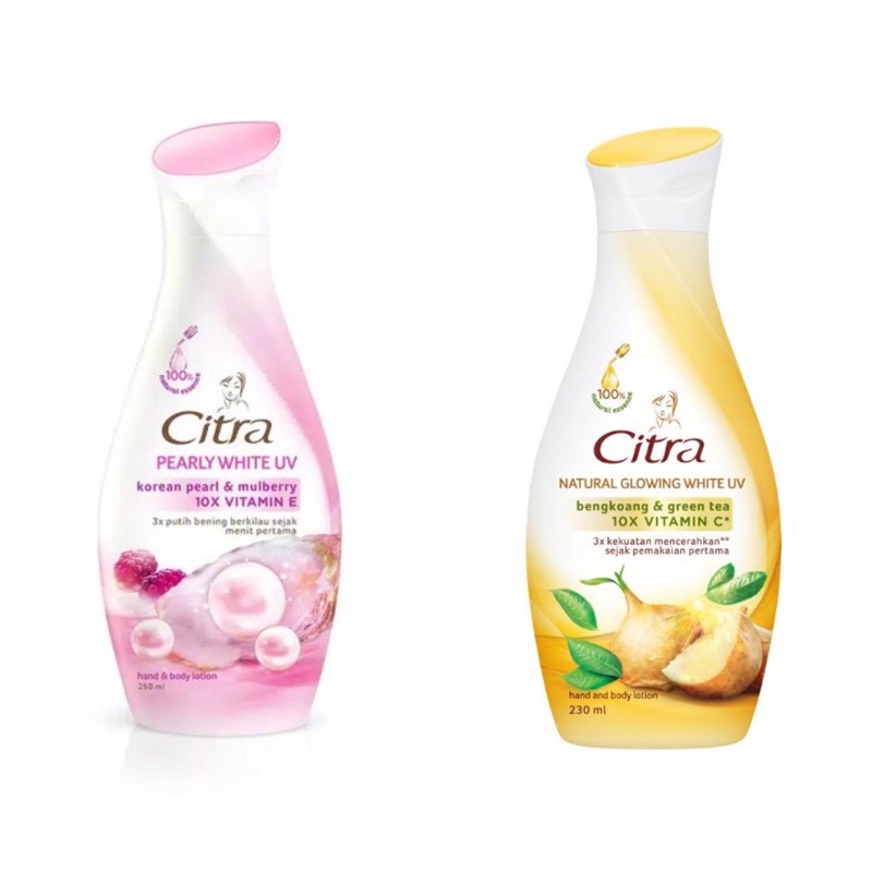 Jual CITRA Hand & Body Lotion Pearly White UV dan Bengkoang Natural Glowing White UV 60 ML ...