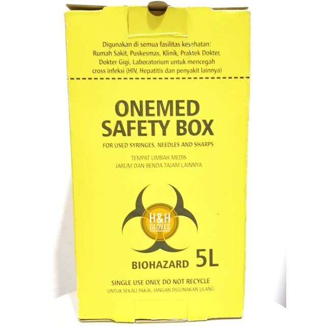 Jual ONEMED SAFETY BOX 5L / Tempat Sampah Medis 5L | Shopee Indonesia