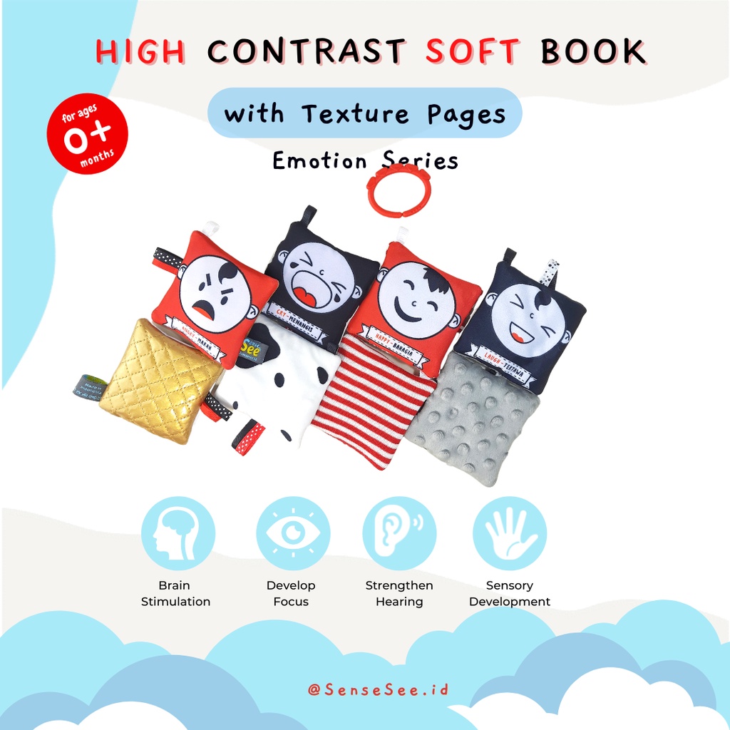 Jual Sense See - High Contrast Book - Emotion Series | aman untuk bayi ...