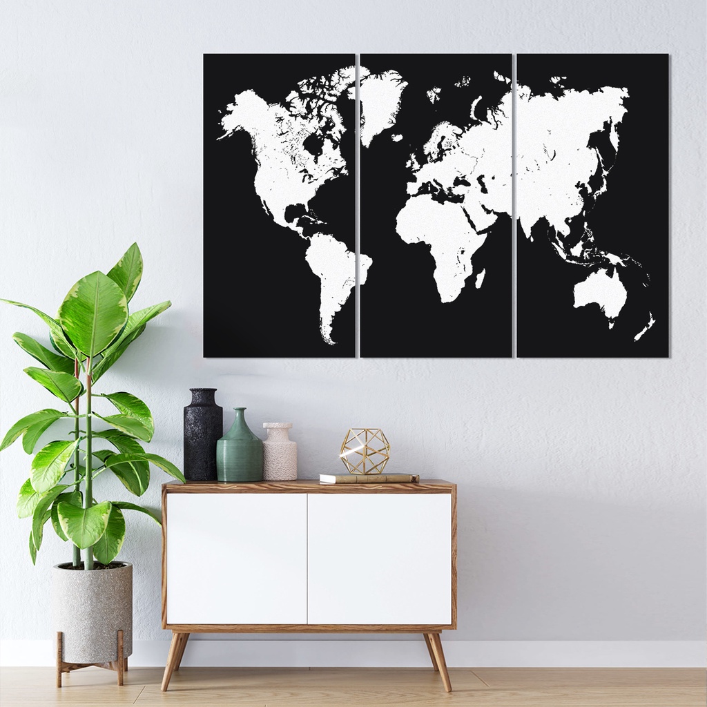 Jual [90x60cm] Wall Decor Hiasan Poster Dinding Desain Peta Dunia World ...