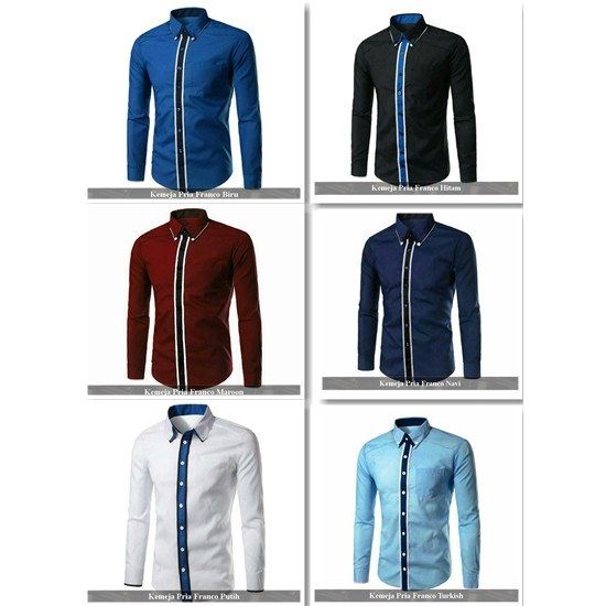 Jual Kemeja pria keren | hem cowok model simple | Franco | Shopee Indonesia