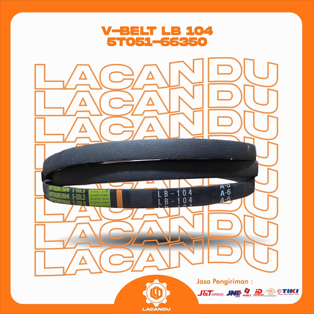 Jual V-BELT LB 104 5T051-66350 KUBOTA for COMBINE HARVESTER LACANDU PART | Shopee Indonesia