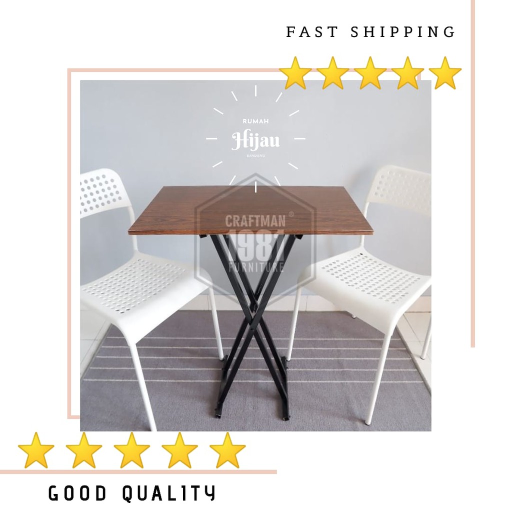 Jual Meja lipat ukuran 50x50x70 meja makan lipat meja portable folding table Meja Cafe dan resto ...