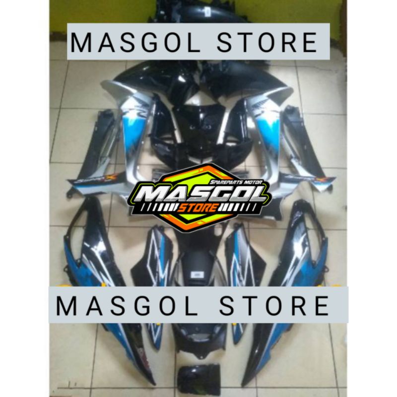 Jual Full body halus kasar Supra X 125 Batman Silver Hitam striping ...