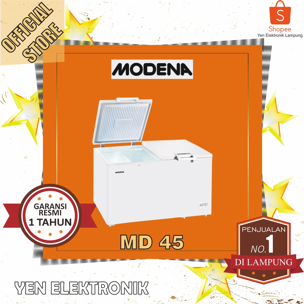 Jual MODENA Chest Freezer Conserva MD 45 Kapasitas 430 Liter Garansi Resmi MODENA 1 Tahun ...