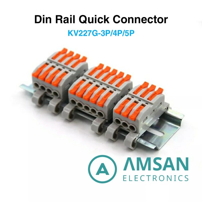 Jual KV227G PCT SPL-3-4-5 Din Rail Sambungan Kabel Wago Terminal 3P 4P 5P | Shopee Indonesia