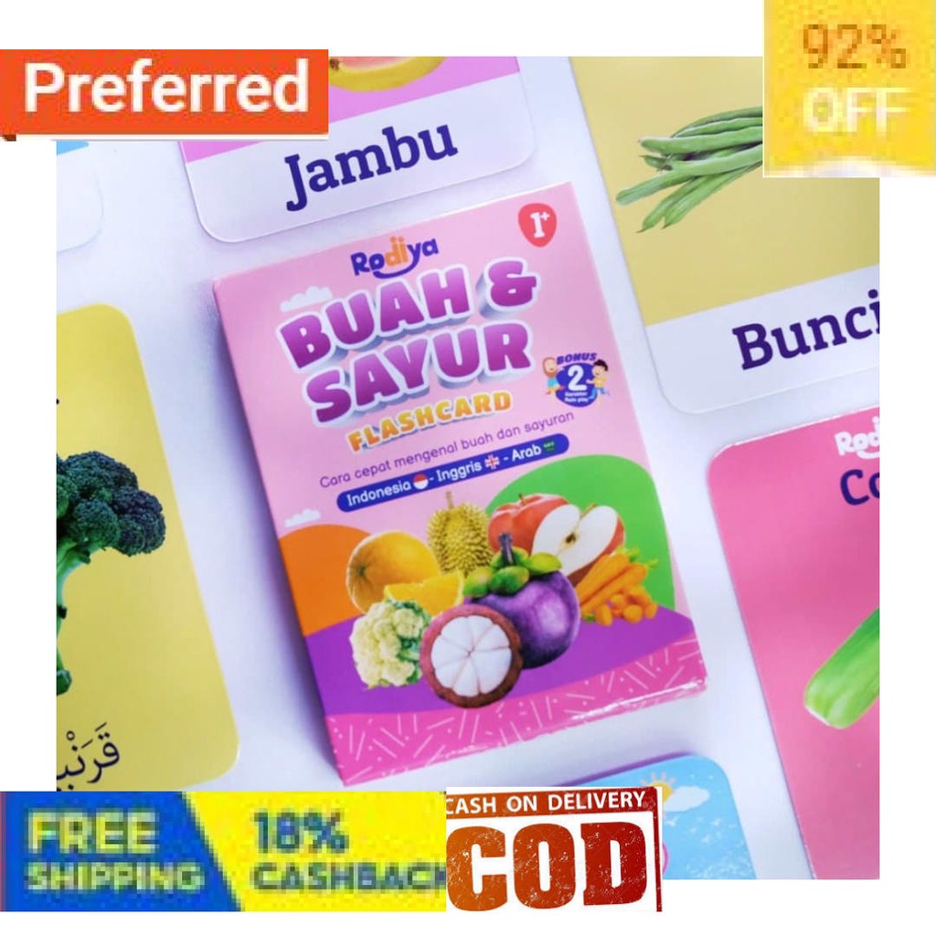 Jual EDUCATION CEWEK COWOK BAYI KECIL SD TK PAUD / Flash Card Buah dan ...