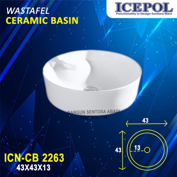 Jual WASTAFEL BULAT MEJA ICEPOL IC-2263 / WASHTAFEL MEJA ICEPOL 2263 ...