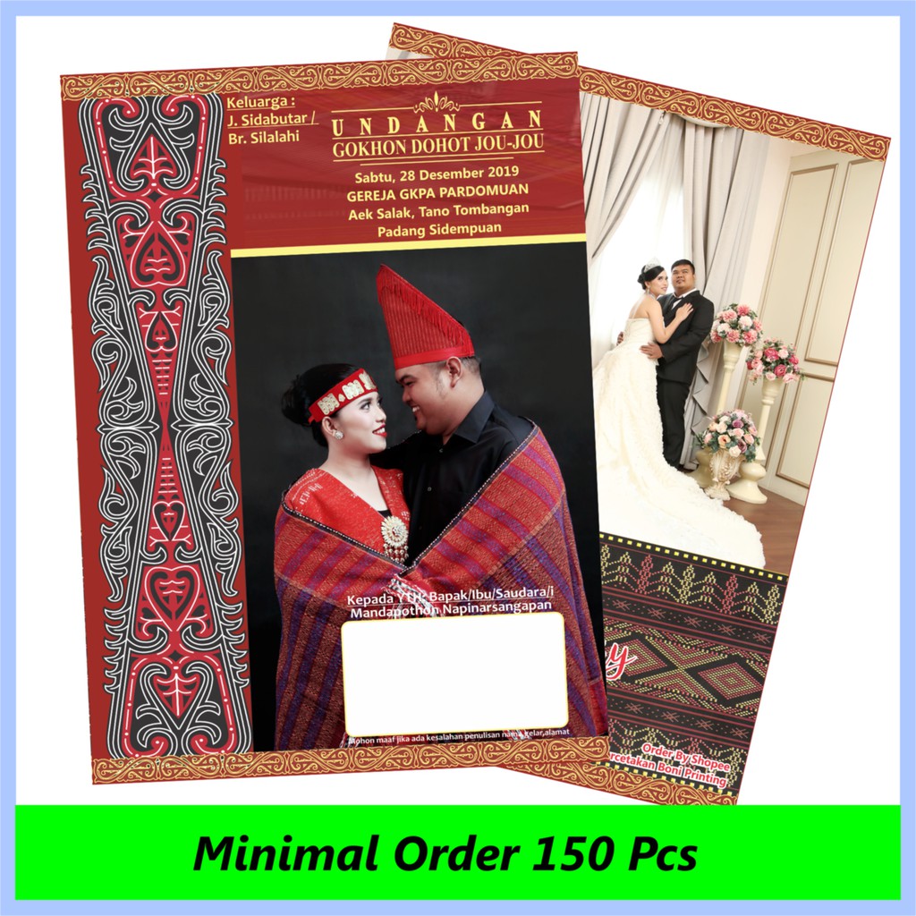 Jual UNDANGAN BATAK MINIMAL ORDER 150 LEMBAR | Shopee Indonesia